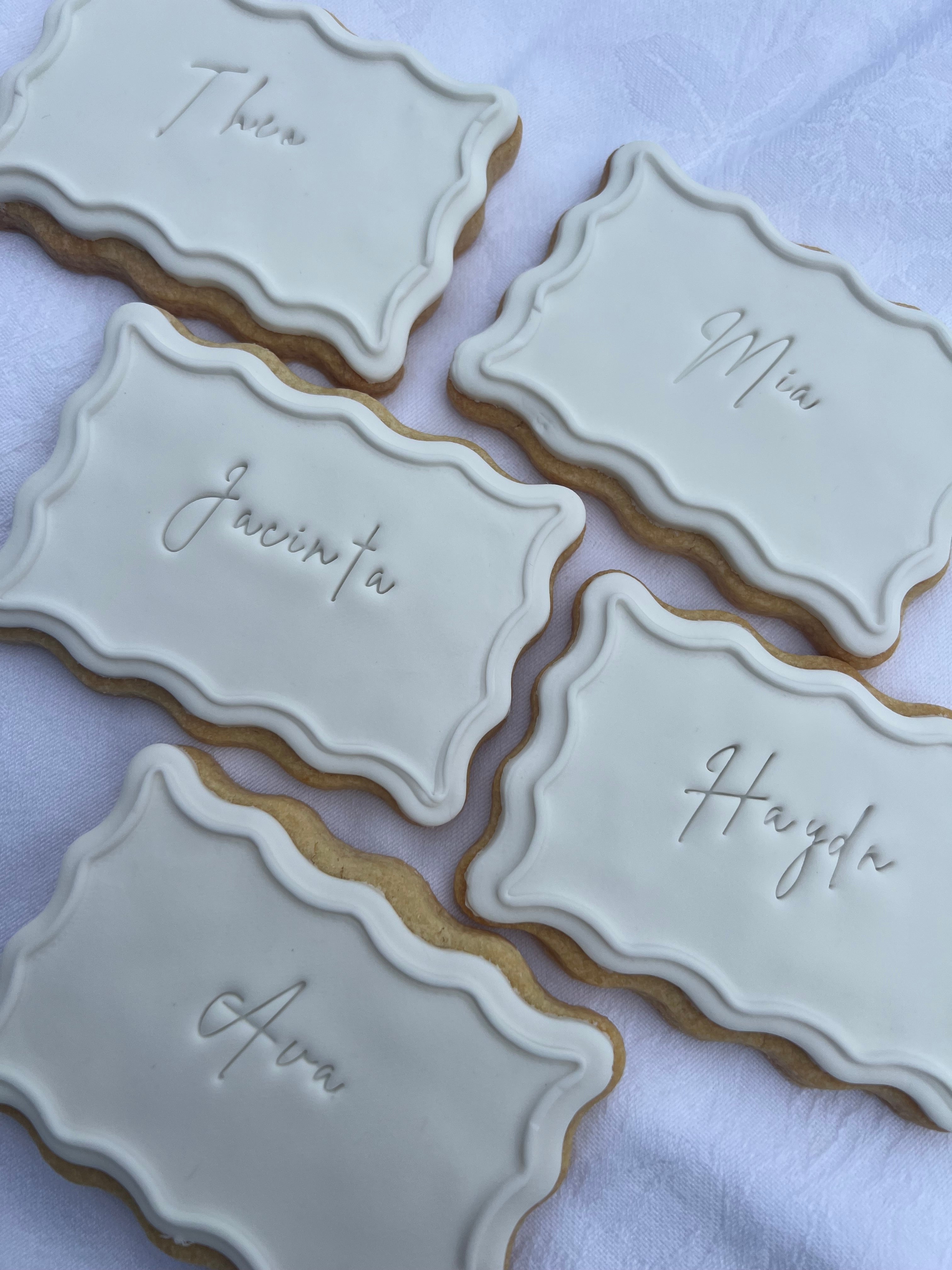 Wavy Place Card Cookies (Large Size) – Flour and Love